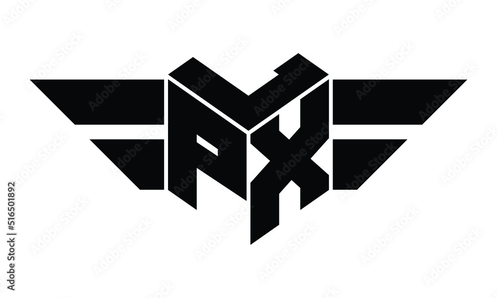 LPX three letter gaming logo in polygon cube shape logo design vector ...