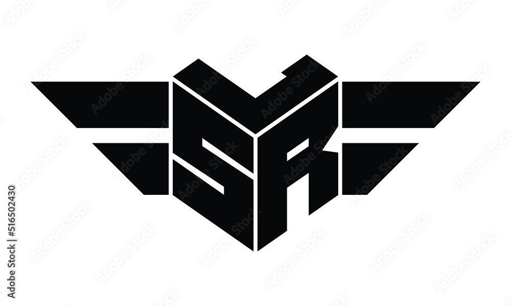 LSR three letter gaming logo in polygon cube shape logo design vector ...