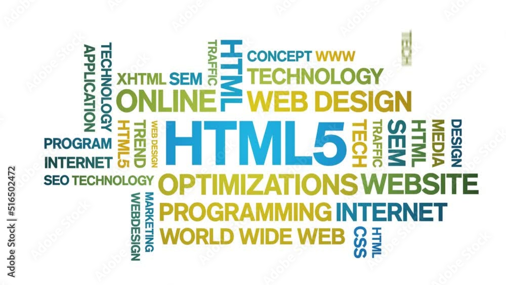 HTML5 animated tag word cloud;text design animation kinetic typography seamless loop. Stock 비디오 ...