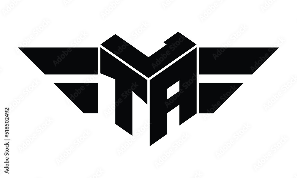 LTA three letter gaming logo in polygon cube shape logo design vector ...