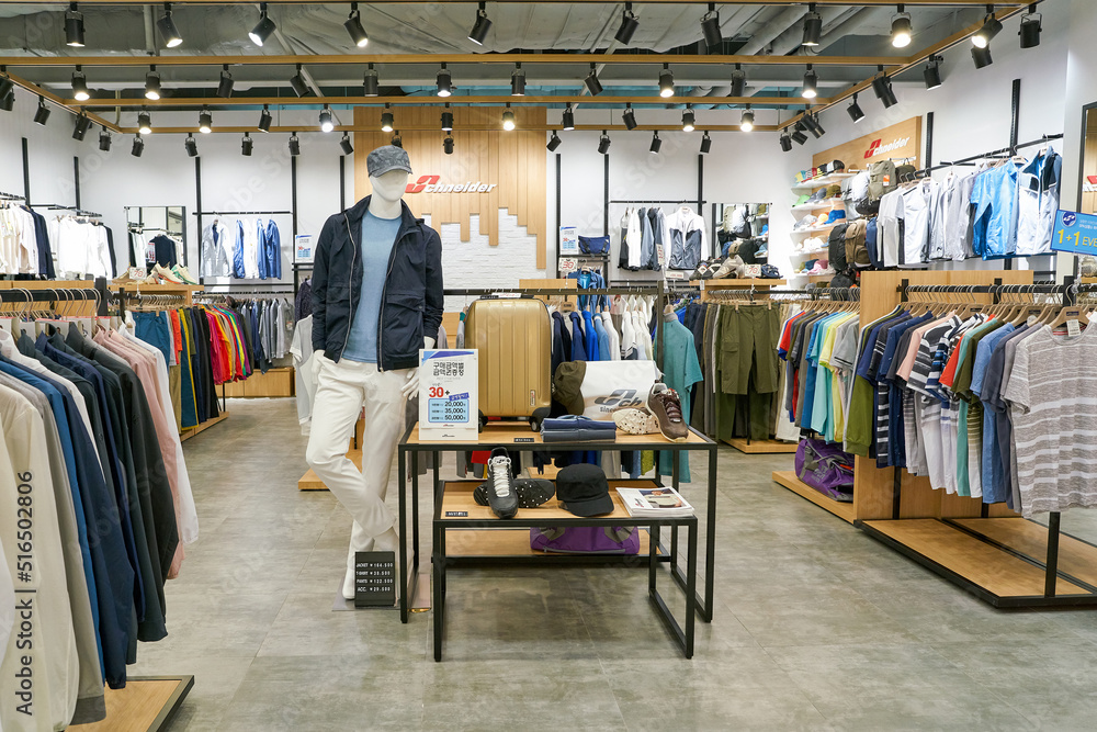 BUSAN, SOUTH KOREA - MAY 25, 2017: inside a store at Lotte Mall in ...