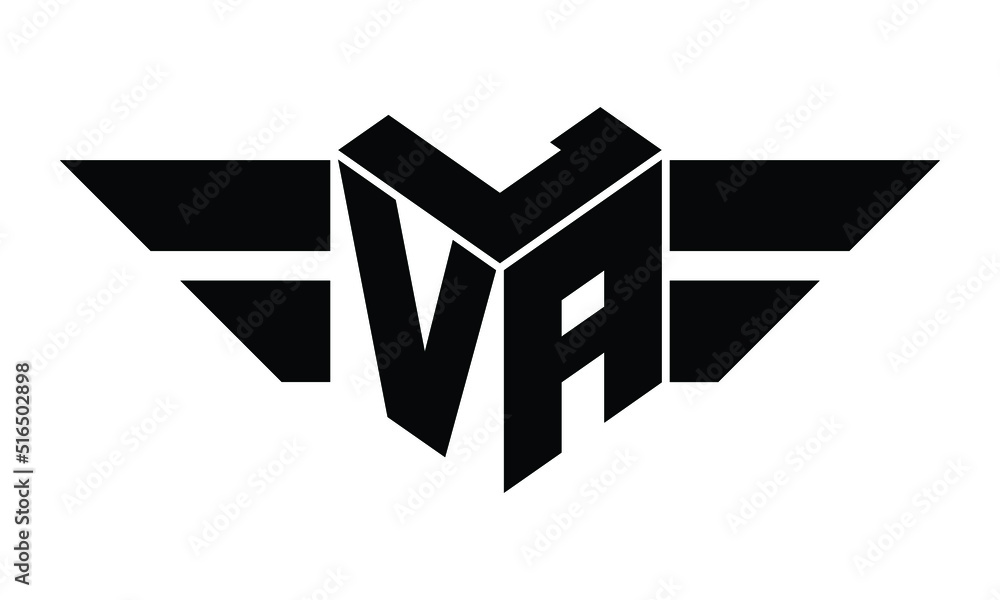 LVA three letter gaming logo in polygon cube shape logo design vector ...