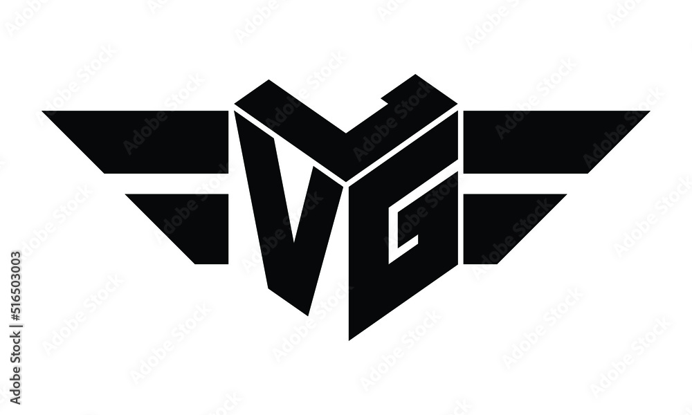 LVG three letter gaming logo in polygon cube shape logo design vector ...