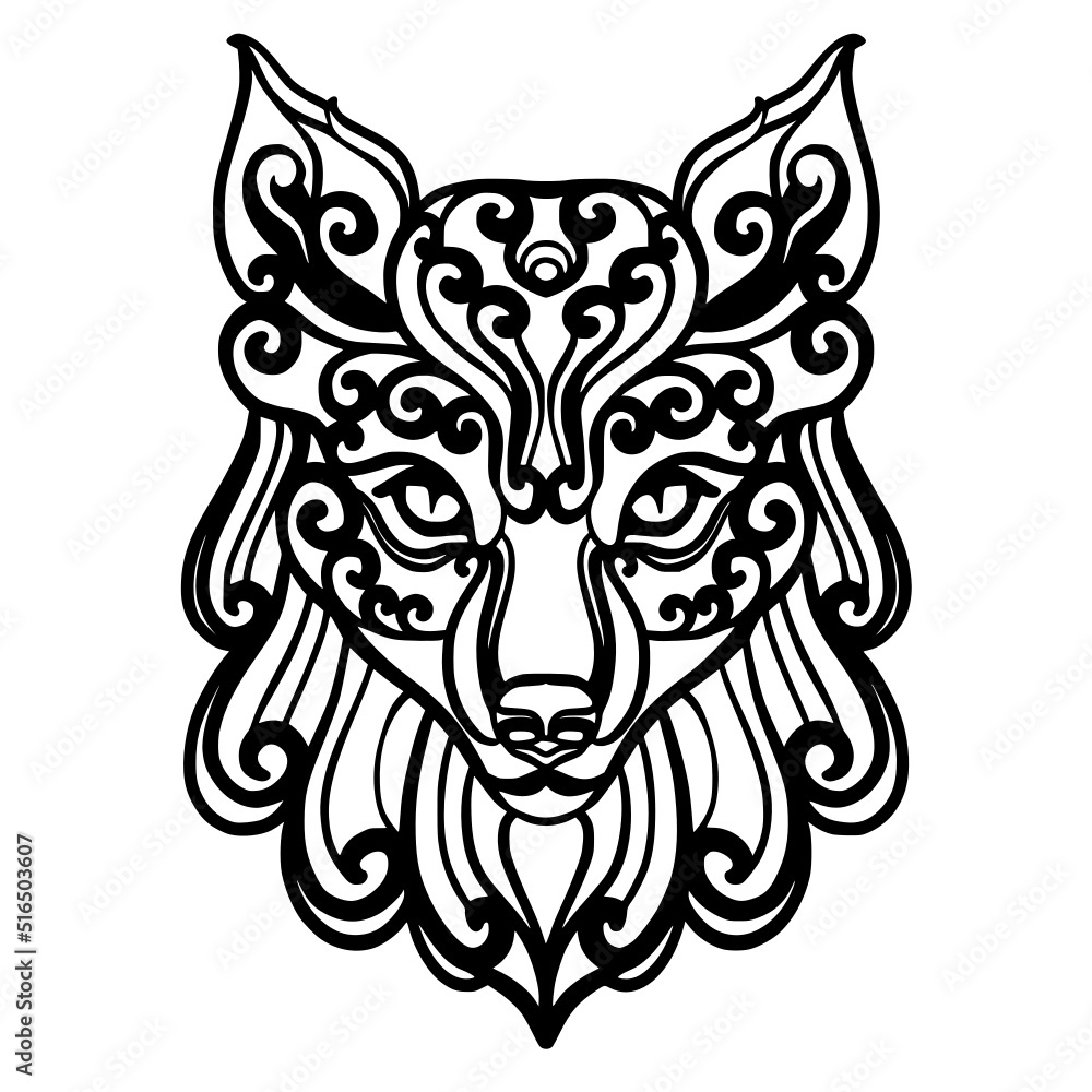 Fox Zentangle art Stock Vector | Adobe Stock
