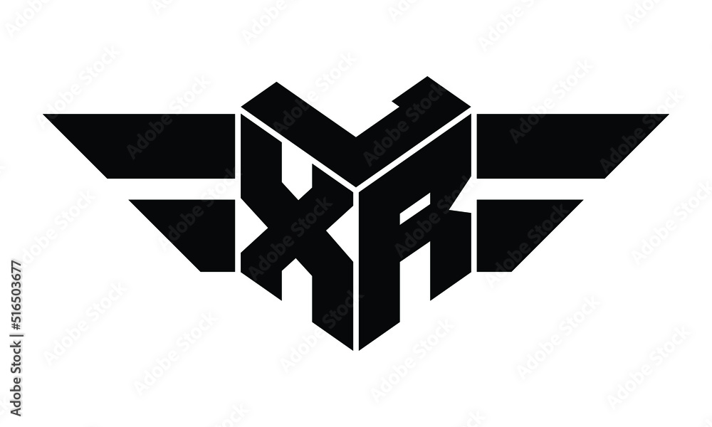 LXR three letter gaming logo in polygon cube shape logo design vector ...