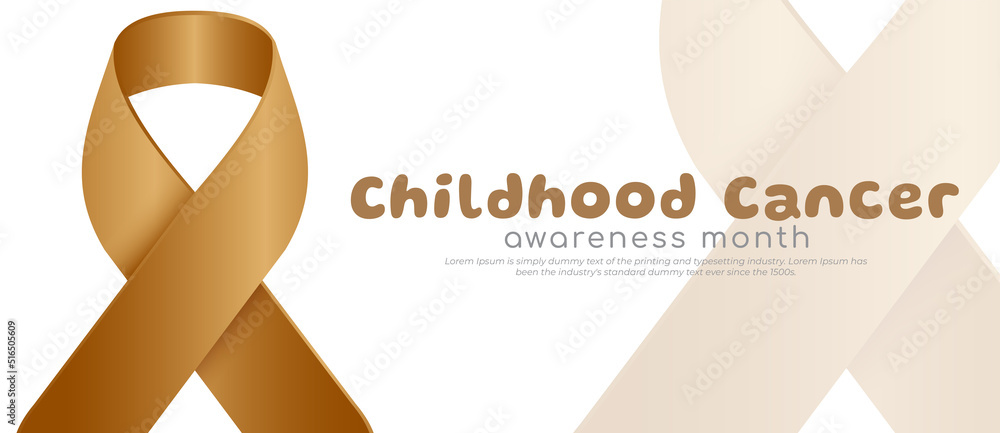 Awesome banner childhood cancer awareness month on white background ...