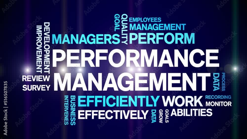 Performance Management animated tag word cloud;text design animation ...