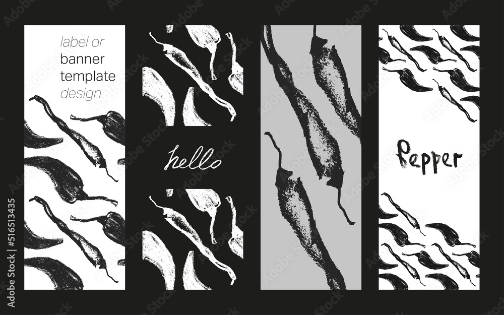 Black and white pepper pattern seamless. Hand-drawn vector ...