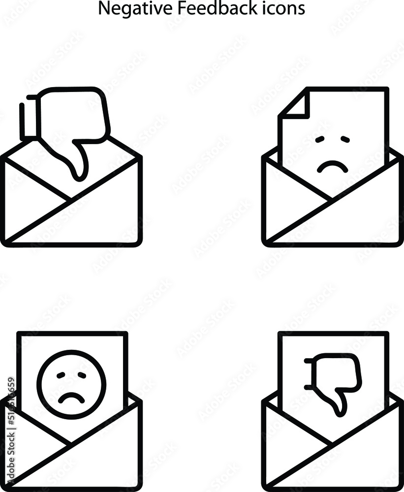 negative feedback icon set isolated on white background. negative ... negative feedback icon set isolated on white background. negative ...