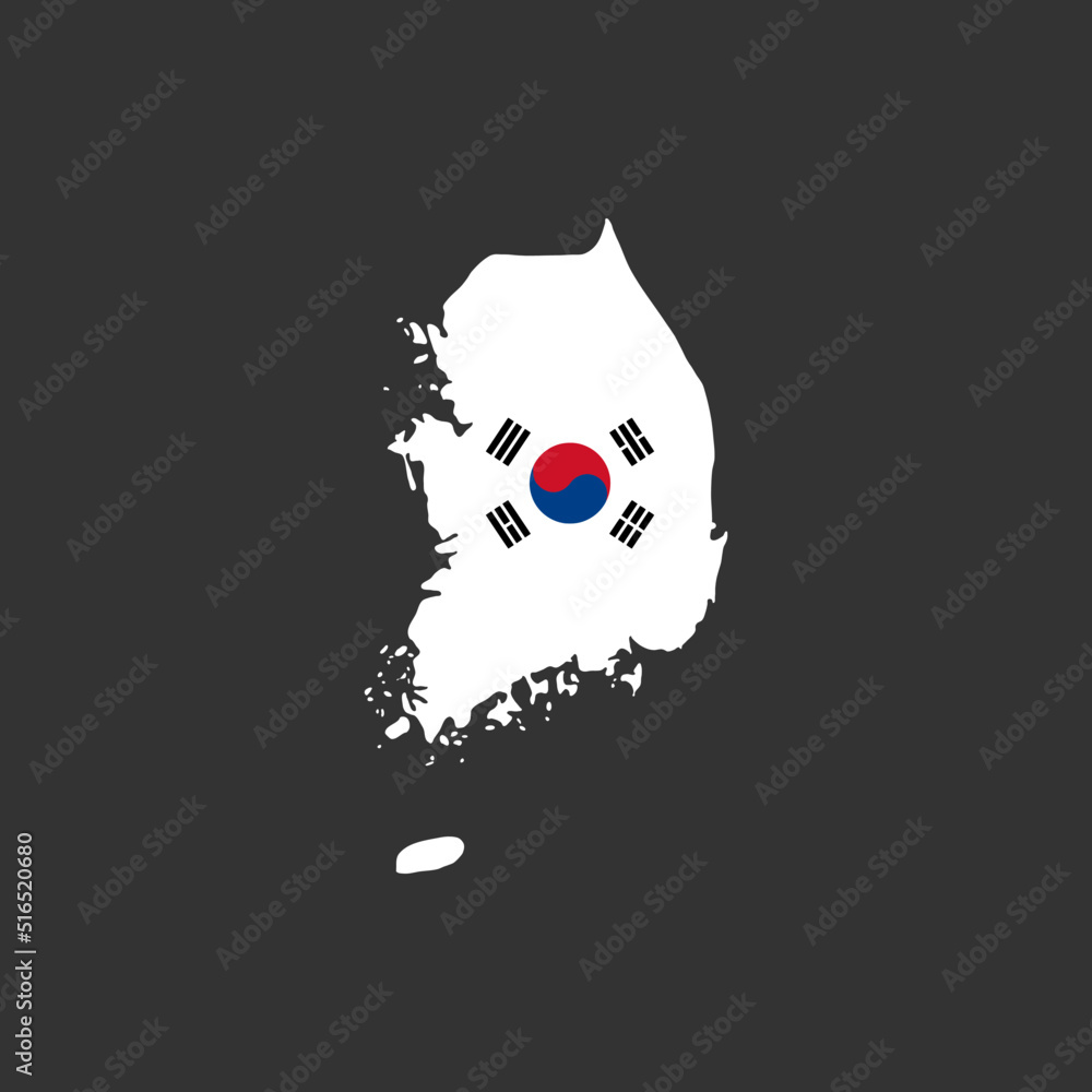 South Korea Map Icon Full Color Vector For The Best South Korea Map ...