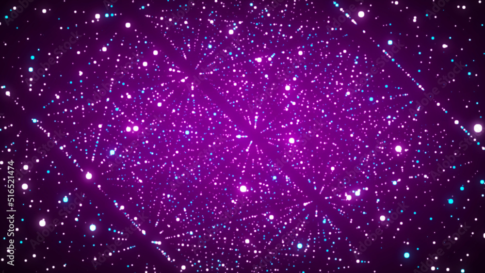 Abstract Futuristic Infinite Flow Of Scientific Data Network Structure Of An Array Of Points