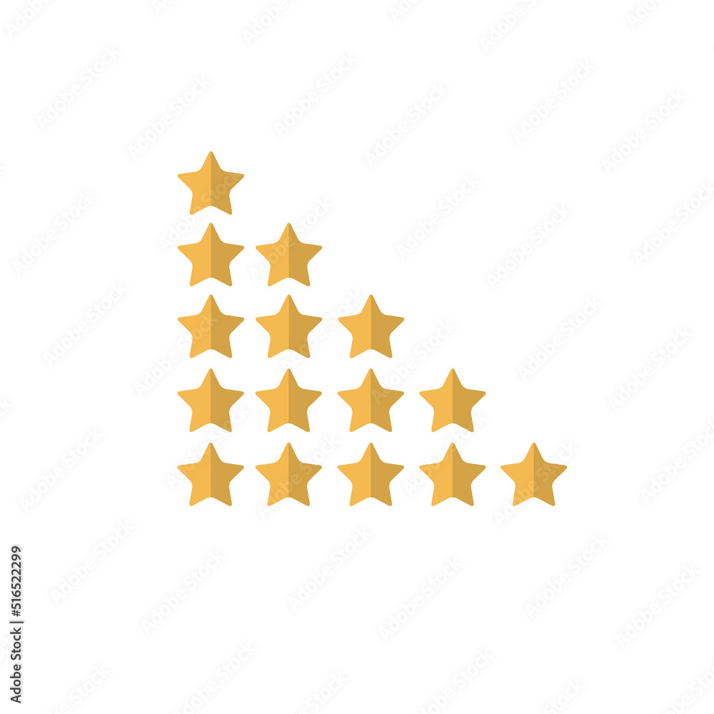 Star Rating System. Vector illustration of a rating system based on ...