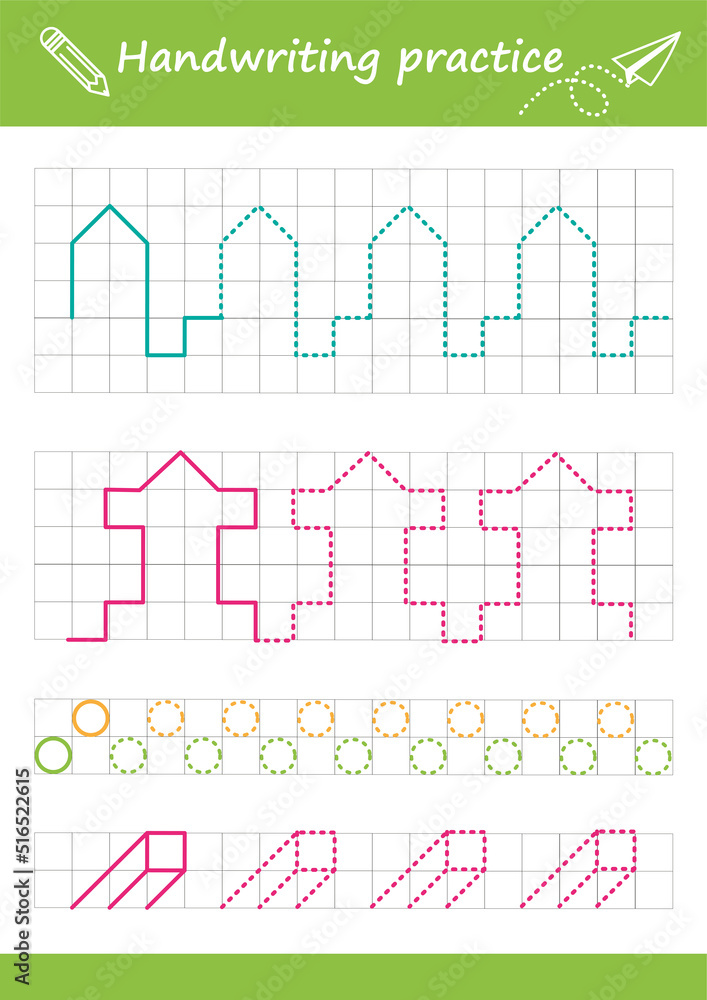 Trace line worksheet for kids. Basic writing. Working pages for ...
