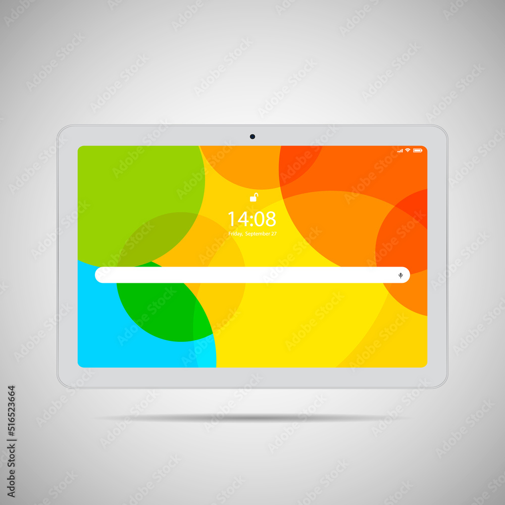 Realistic tablet PC. Vector illustration in trendy thin frame design ...
