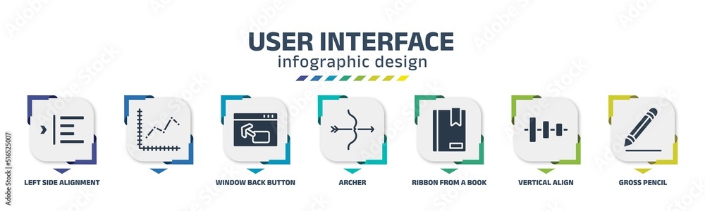 user interface infographic design template with left side alignment ...
