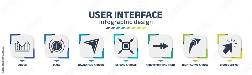 user interface infographic design template with bridge, make ...
