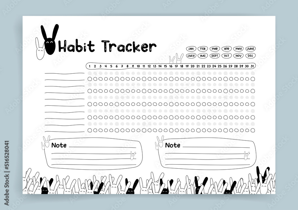 Habit tracker. Monthly planner. Monthly planner habit tracker blank ...