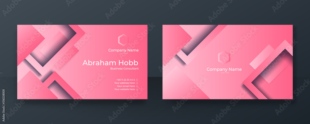 Modern pink business card design template Stock Vector | Adobe Stock