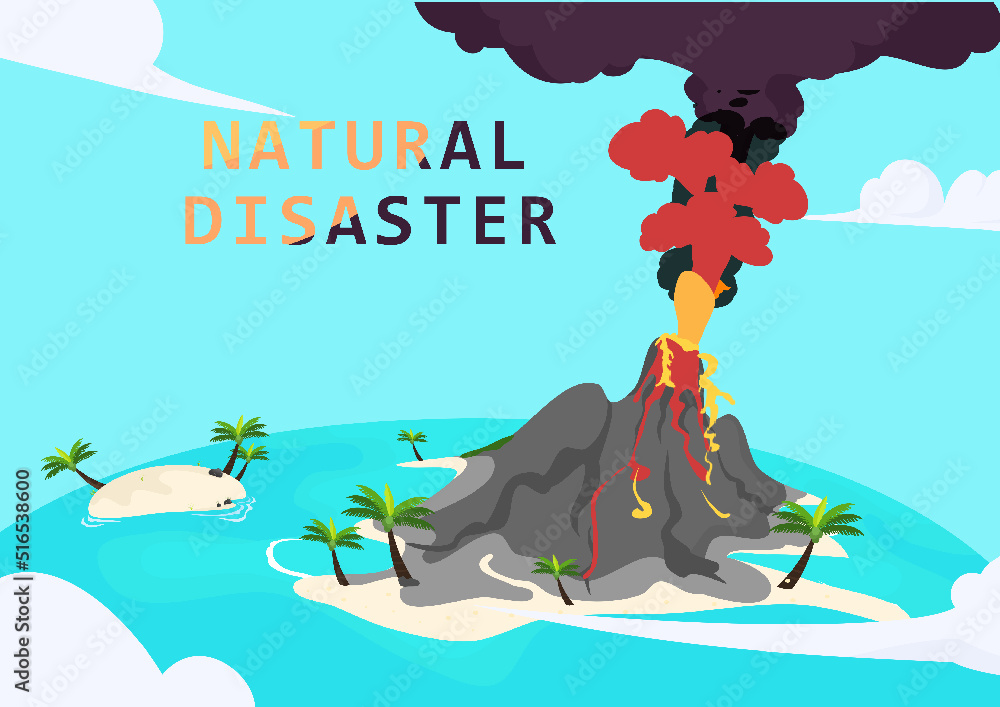 disaster, earthquake, volcano, death, fire larva, nature, animation ...