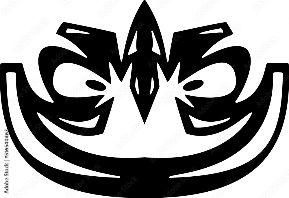 Tribal Mask - Mask Shapes Symbol, Mask Silhouette Stencil Stock Vector ...