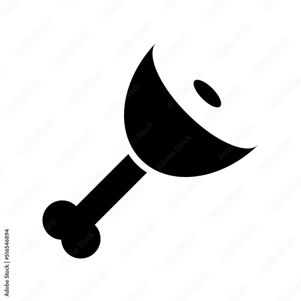 Bitten chicken icon, full black. Vector illustration, suitable for ...