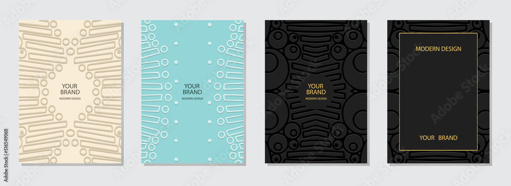 Set of stylish covers, vertical vector templates. Collection of ...