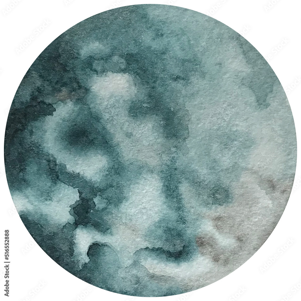 Watercolor blue moon illustration. Beautiful watercolor abstract ...