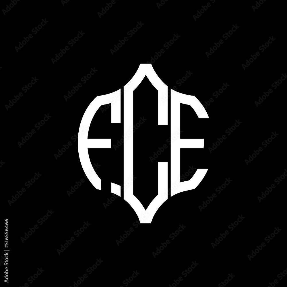 FCE letter logo. FCE best black background vector image. FCE Monogram ...