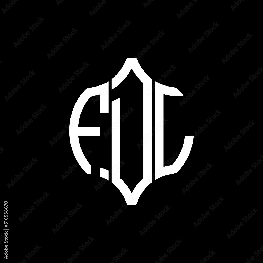 FDL letter logo. FDL best black background vector image. FDL Monogram ...