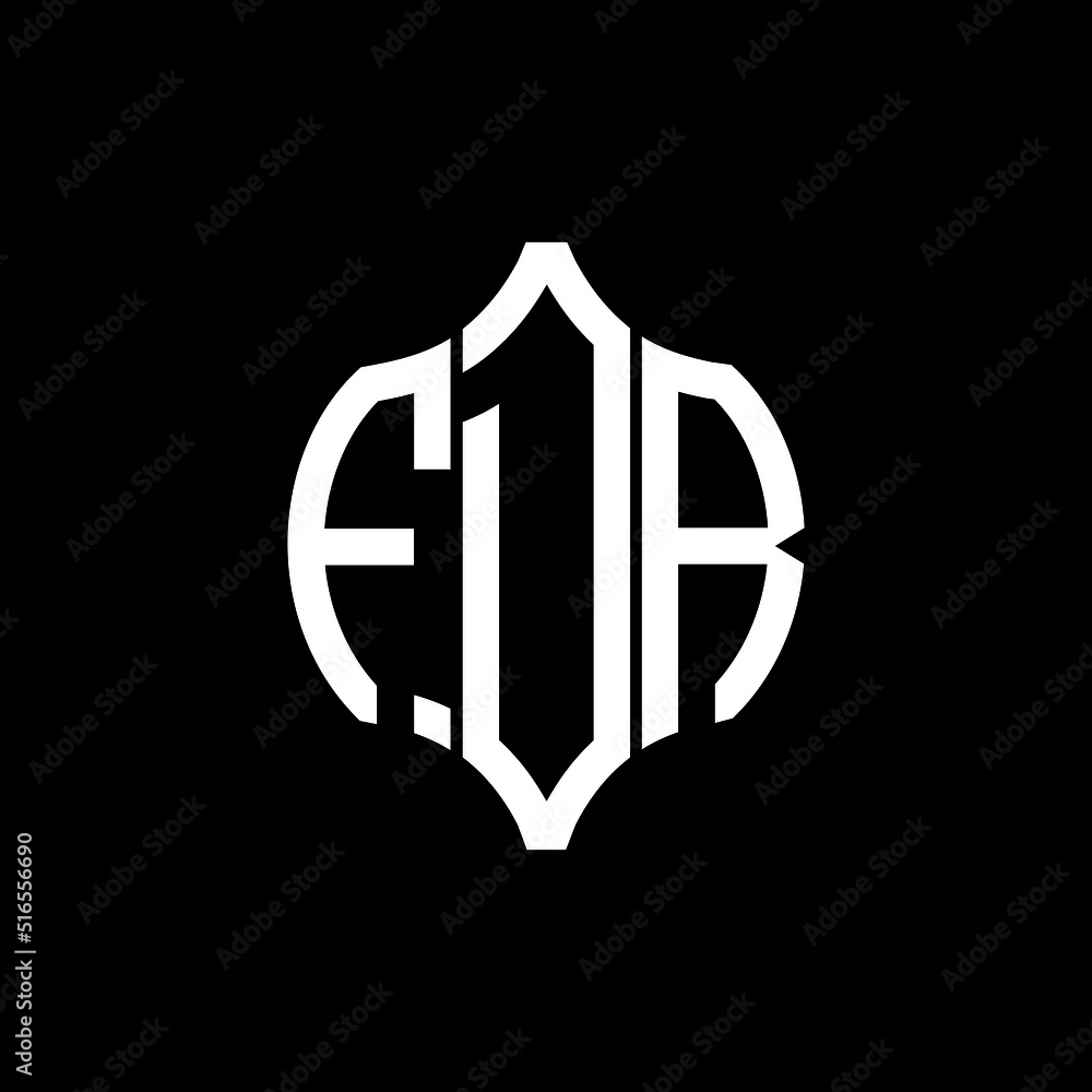 FDR letter logo. FDR best black background vector image. FDR Monogram ...
