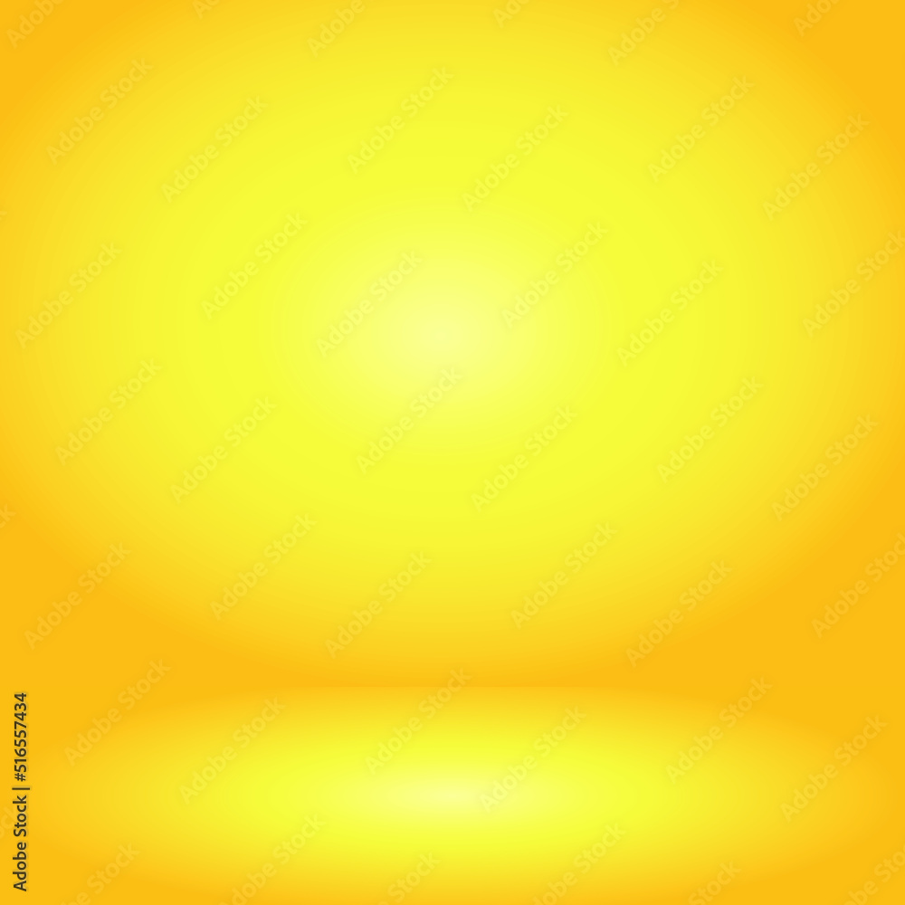 Yellow gradient background. Studio room concept, template mock up for ...
