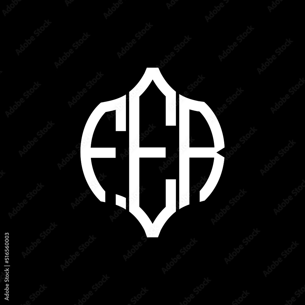 FER letter logo. FER best black background vector image. FER Monogram ...