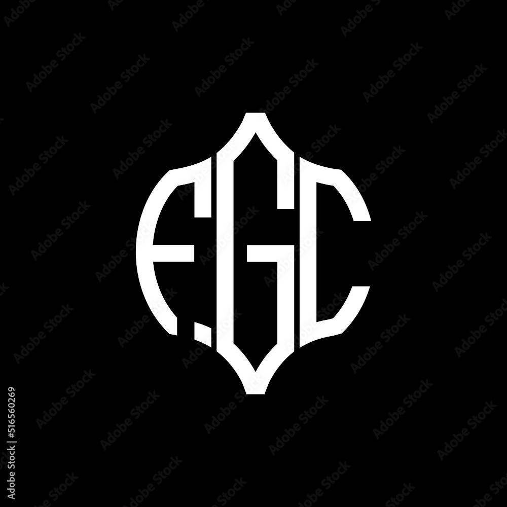 FGC letter logo. FGC best black background vector image. FGC Monogram ...