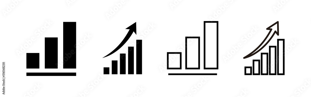 Growing graph icon vector. Chart sign and symbol. diagram icon Stock ...