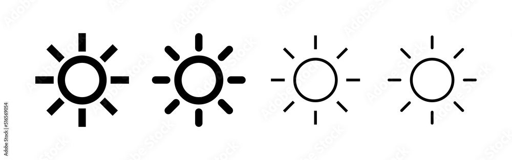 Sun icon vector. Brightness sign and symbol Stock Vector | Adobe Stock