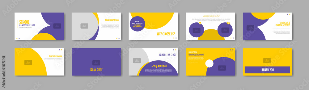 School admission presentation template design. Minimalis, modern and ...