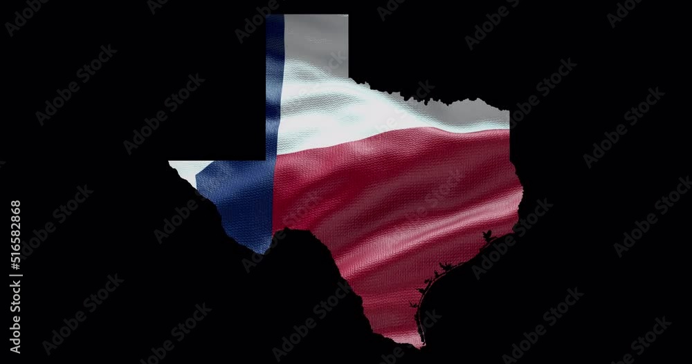 Texas state map with waving flag. State outline 4K Stock Video | Adobe ...