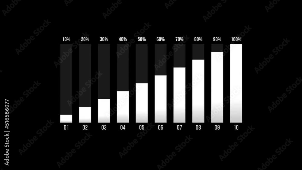 10 Bar Infographic Charts in Black Background Stock Video | Adobe Stock