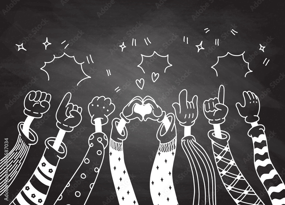 Hand Drawn sketch style of Human hands clapping ovation Stock Vector ...