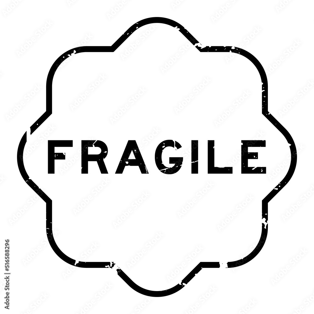 Grunge black fragile word rubber seal stamp on white background Stock ...