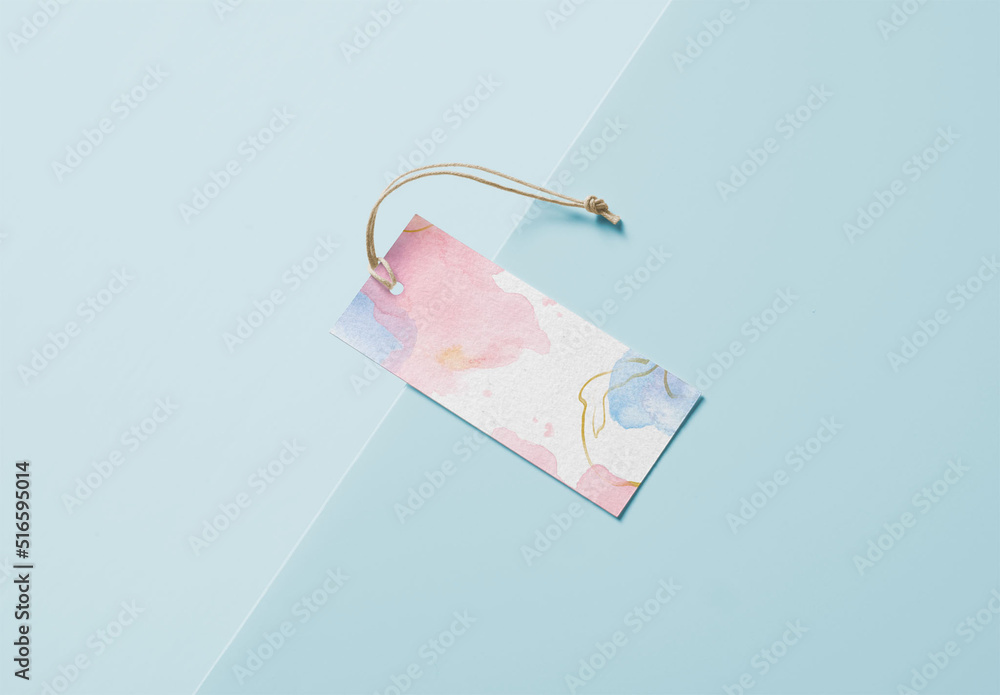 Hang Tag Mockup on a Customizable Color Background Stock Template ...