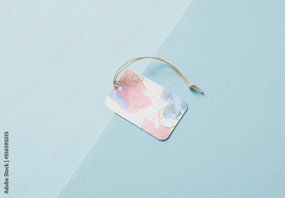 Hang Tag Mockup with Rounded Corners Stock Template | Adobe Stock