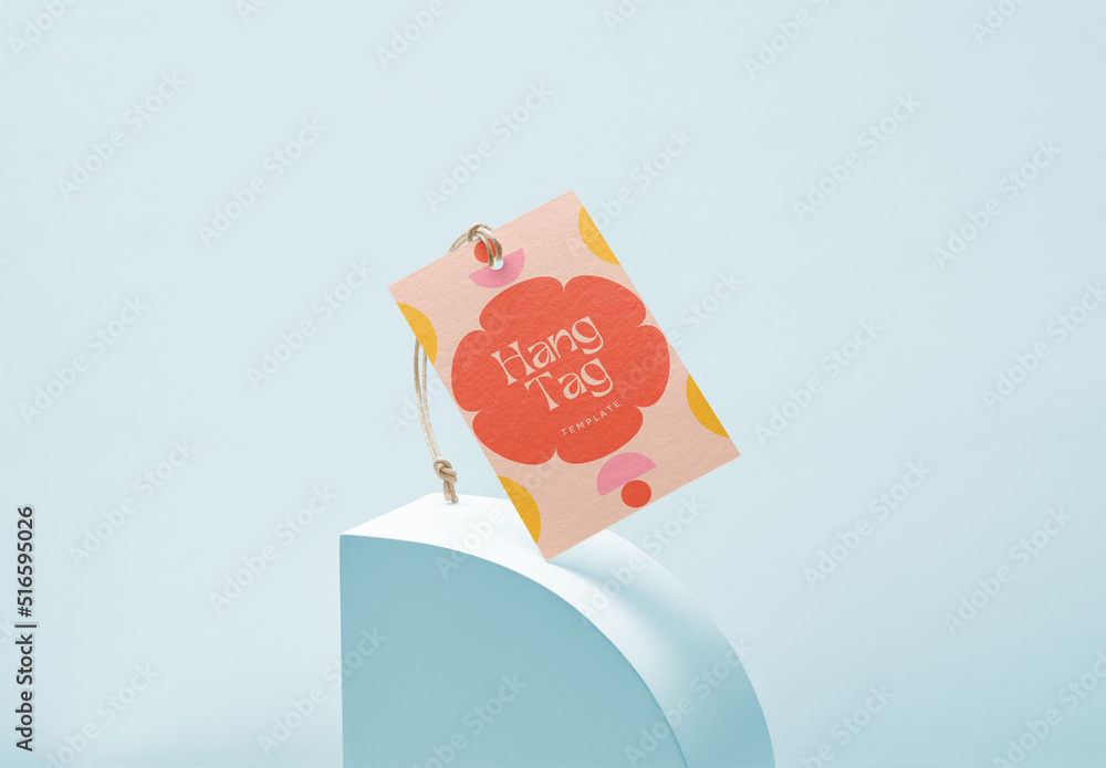 Rectangular Swing Tag Mockup Stock Template | Adobe Stock