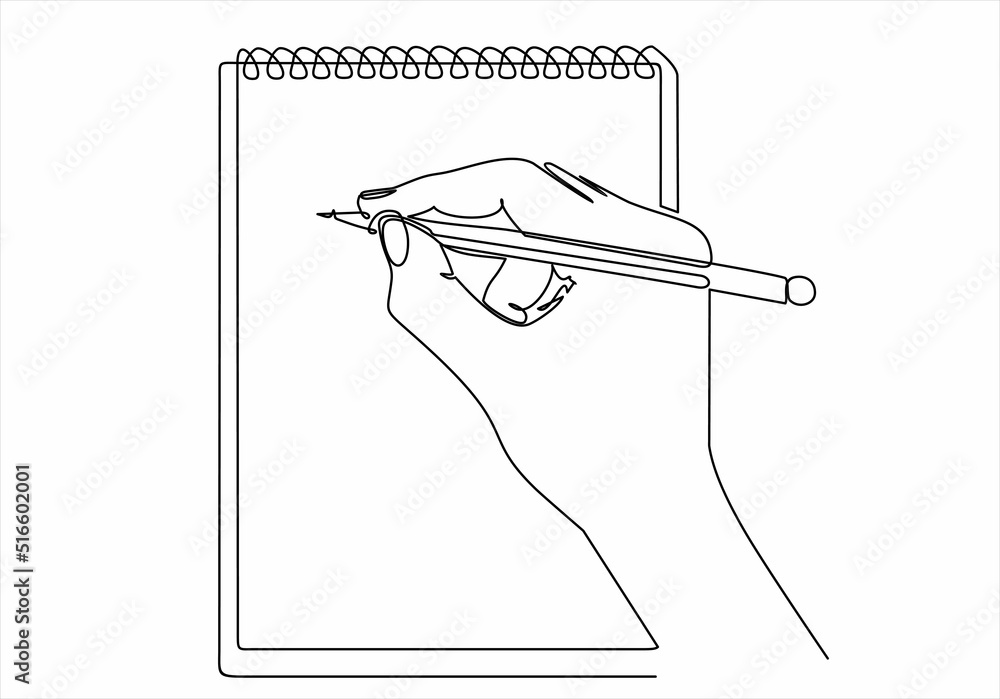 Single continuous line drawing of hand gesture on notepad. Business to ...