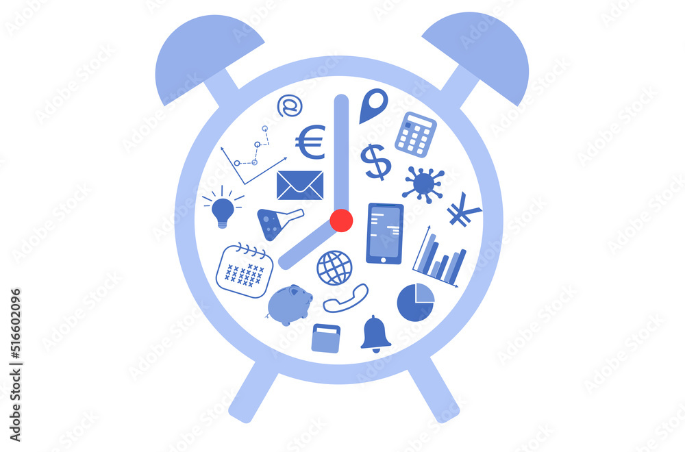 Flat design of clock vector, time management concept flat design ... Flat design of clock vector, time management concept flat design ...