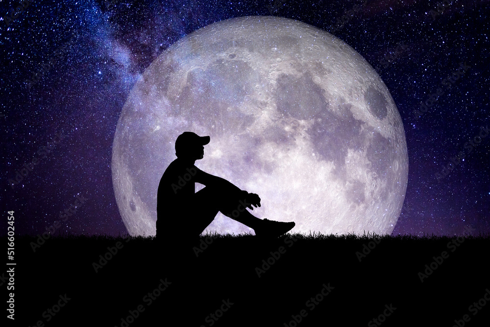 Concept of loneliness and disappointment in love. Sad man sitting ...