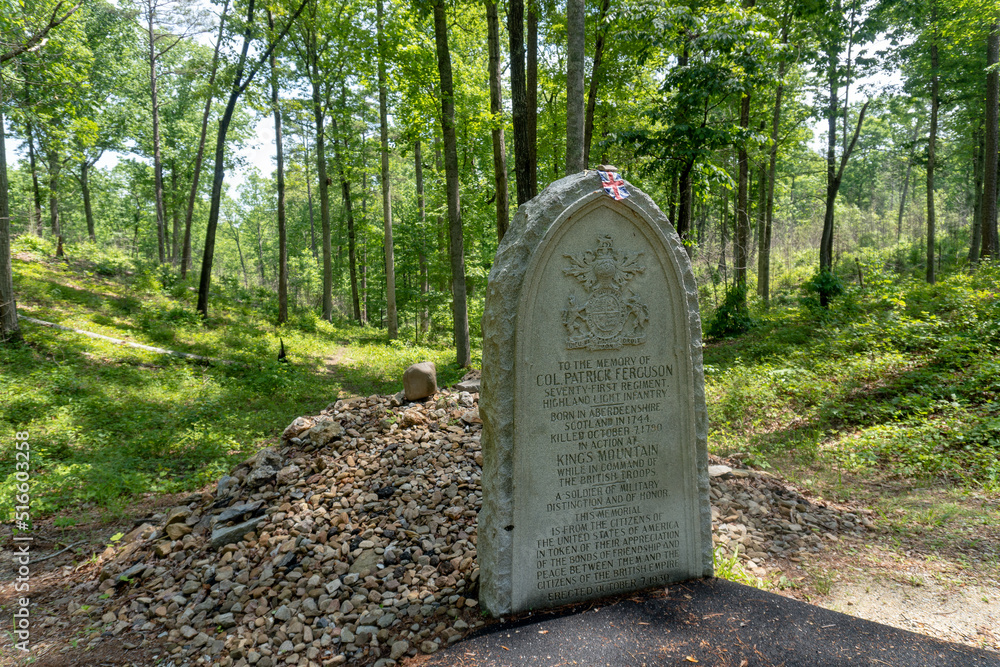Blacksburg, South Carolina: Patrick Ferguson monument at Kings Mountain ...