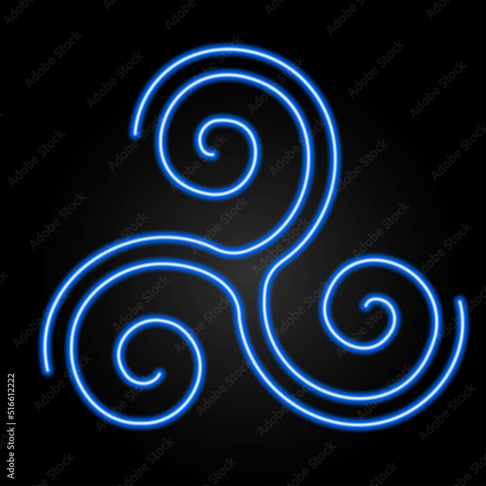 triple helix neon sign, modern glowing banner design, colorful modern ...