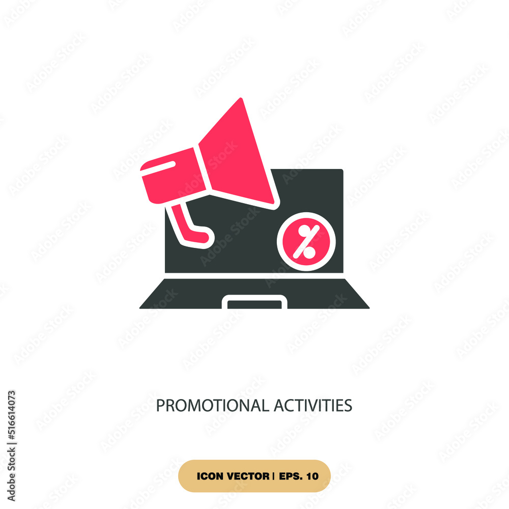promotional activities icons symbol vector elements for infographic web ...