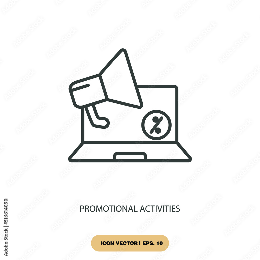 promotional activities icons symbol vector elements for infographic web ...